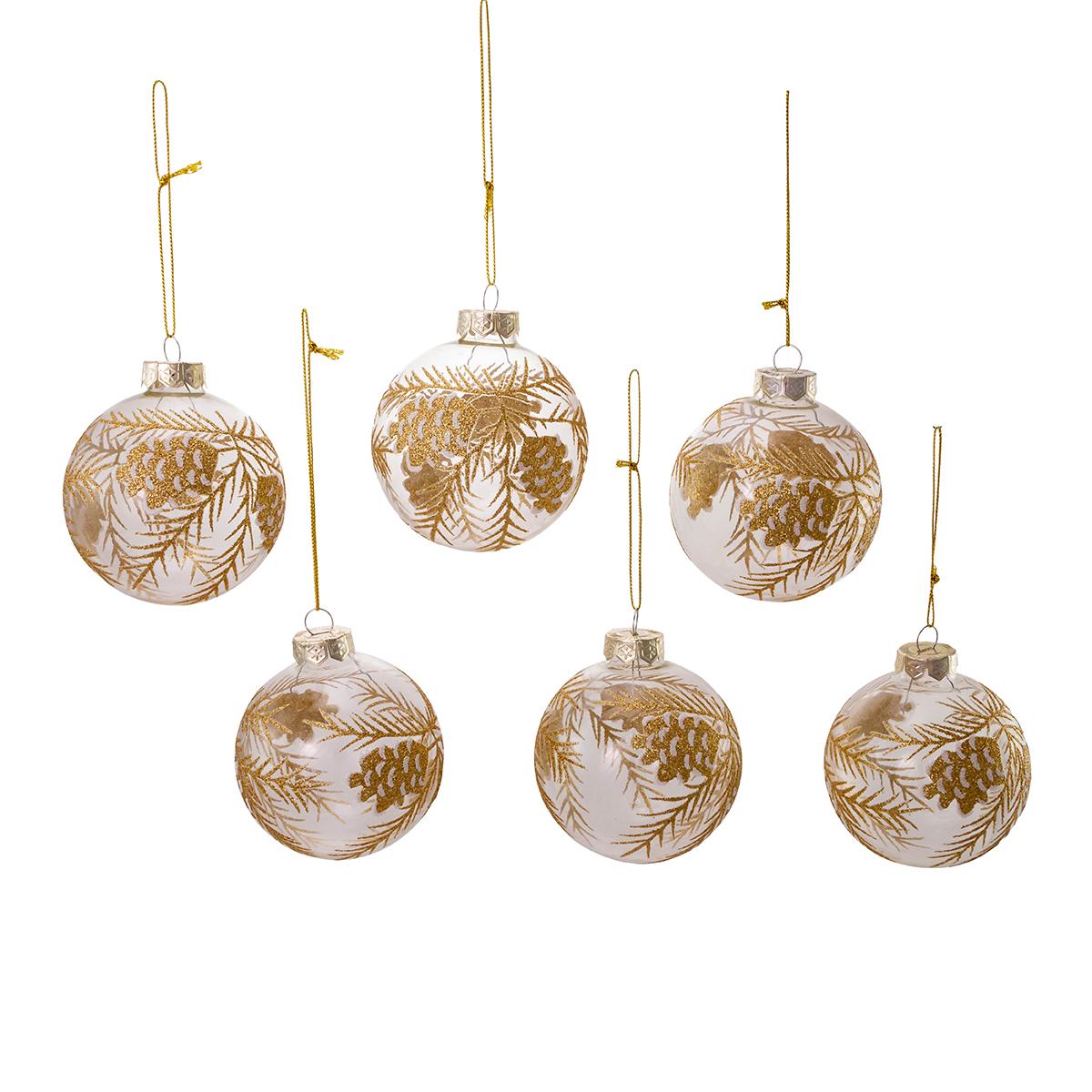 Click here for Kurt S. Adler 6pc. Pinecone Glass Ball Ornaments prices