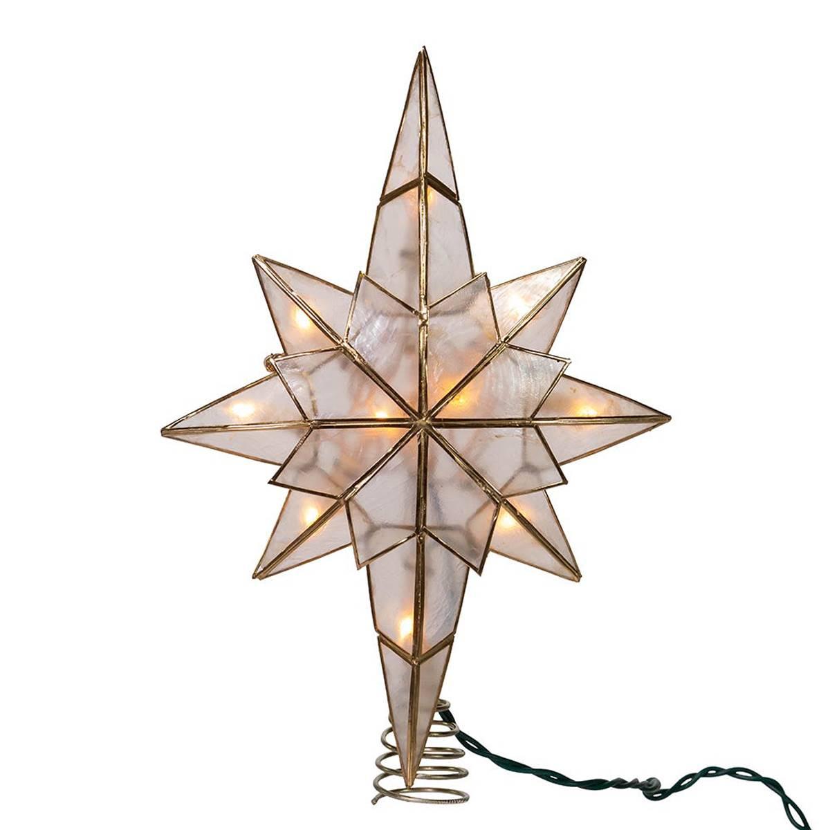 Click here for Kurt S. Adler 10-Light Capiz Star Clear Treetop prices