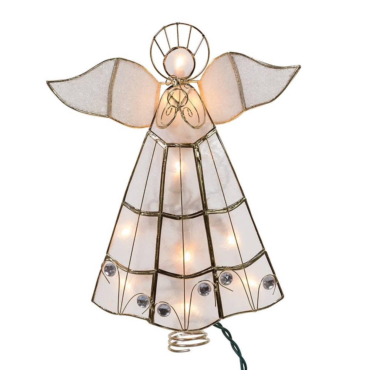 Click here for Kurt S. Adler 10-Light Capiz Angel Treetop w/ Trum... prices