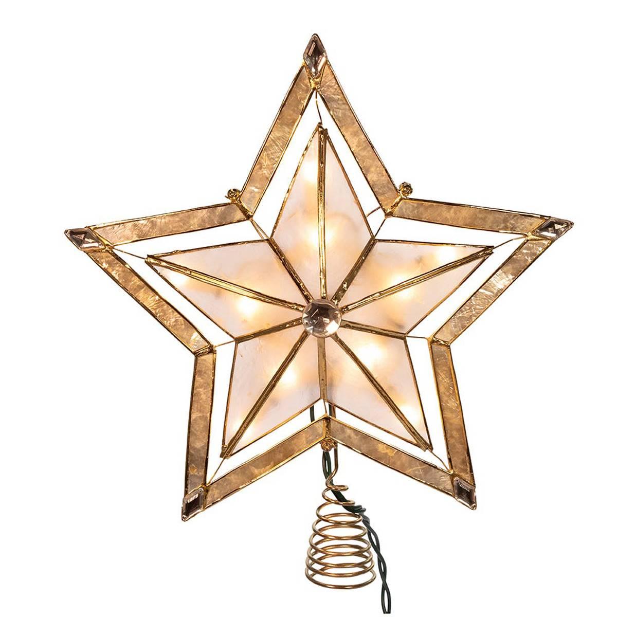 Click here for Kurt S. Adler 5-Point Large Star w/Smoke Capiz Tre... prices