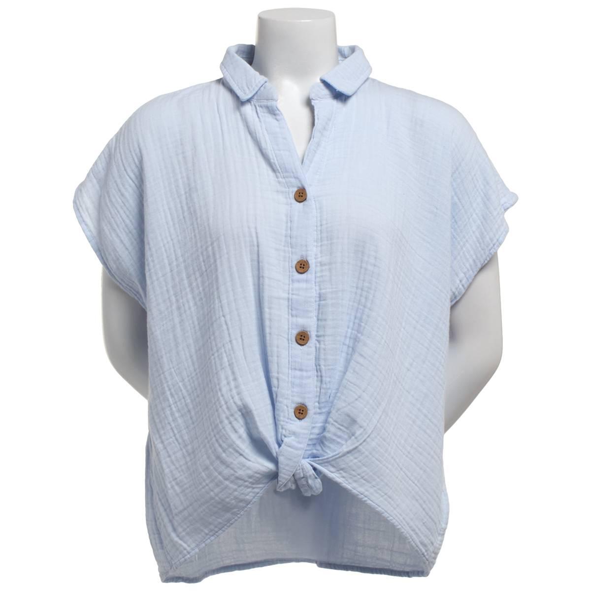 Click here for Womens beachlunchlounge Button Front Twist Hem Bou... prices