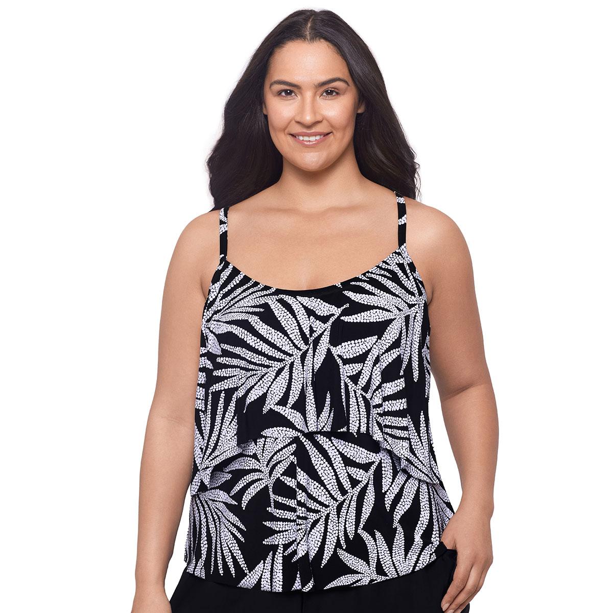 Click here for Plus Size American Beach Nightshade Flounce Tankin... prices