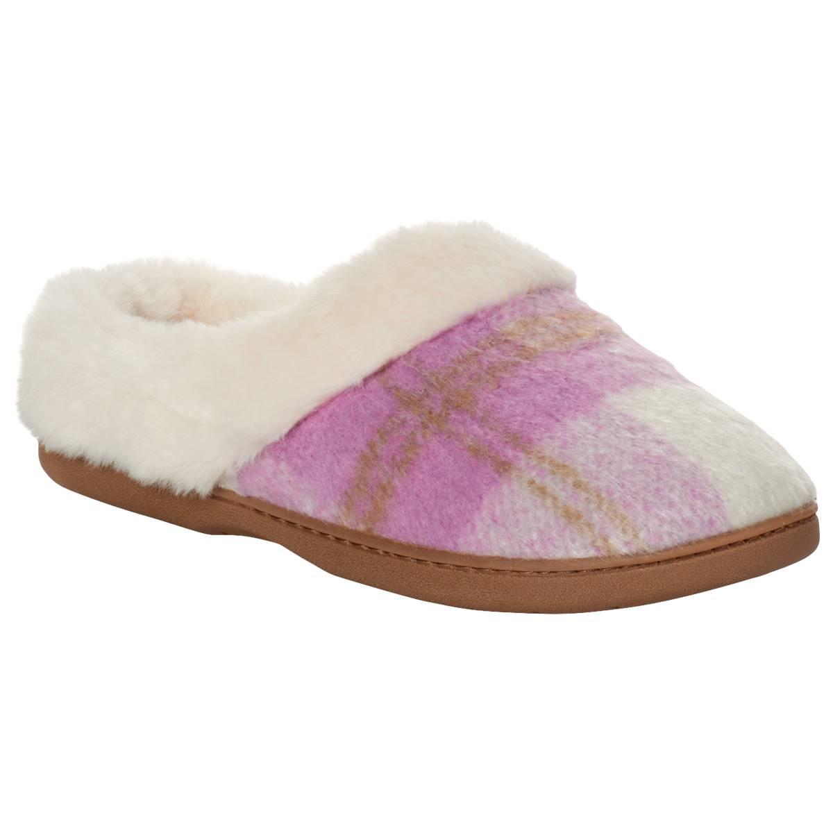 Click here for Womens Dearfoams Claire Textured Plaid Clog Slippe... prices
