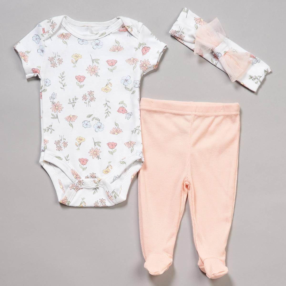 Click here for Baby Girl (NB-9M) Le Top(R) 3pc. Flowers Short Sle... prices