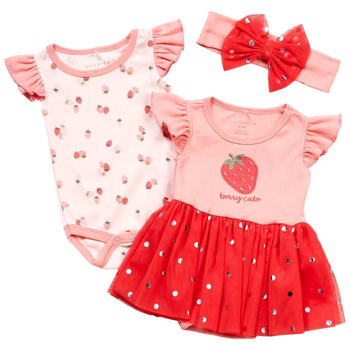 Click here for Baby Girl (NB-9M) Chick Pea(R) Strawberry Tutu 3pc... prices