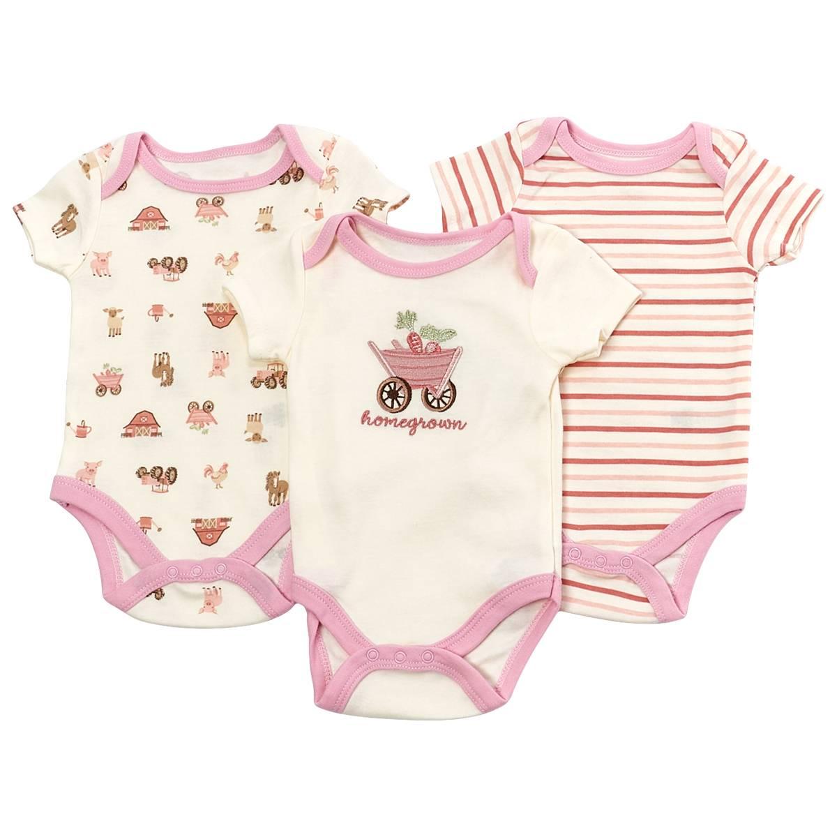 Click here for Baby Girl (NB-9M) Chick Pea 3Pk Farm Girl Bodysuit... prices