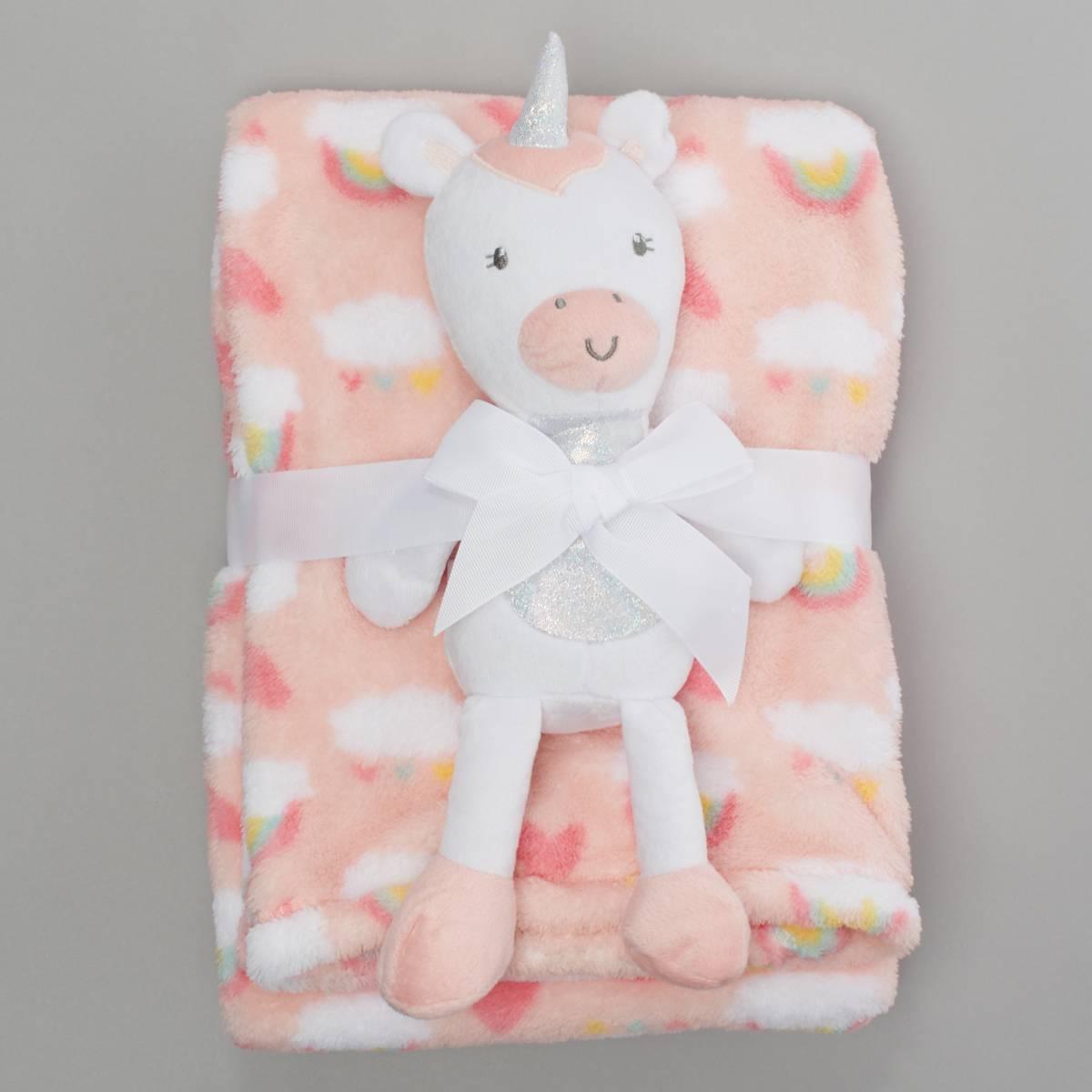 Click here for Baby Gear(R) Rainbow & Hearts Blanket with Unicorn... prices
