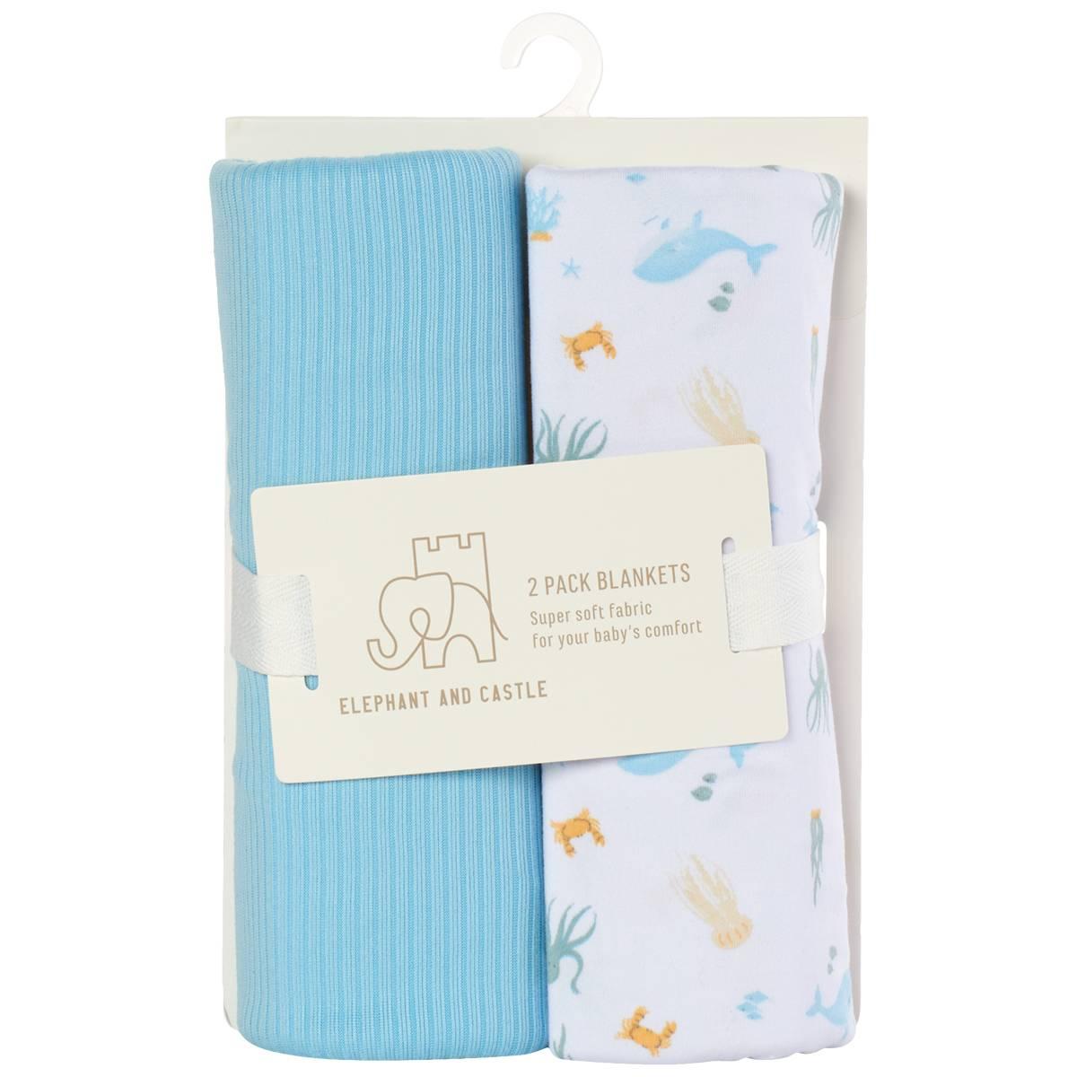 Click here for Elephant and Castle 2pk. Ocean & Solid Blankets prices