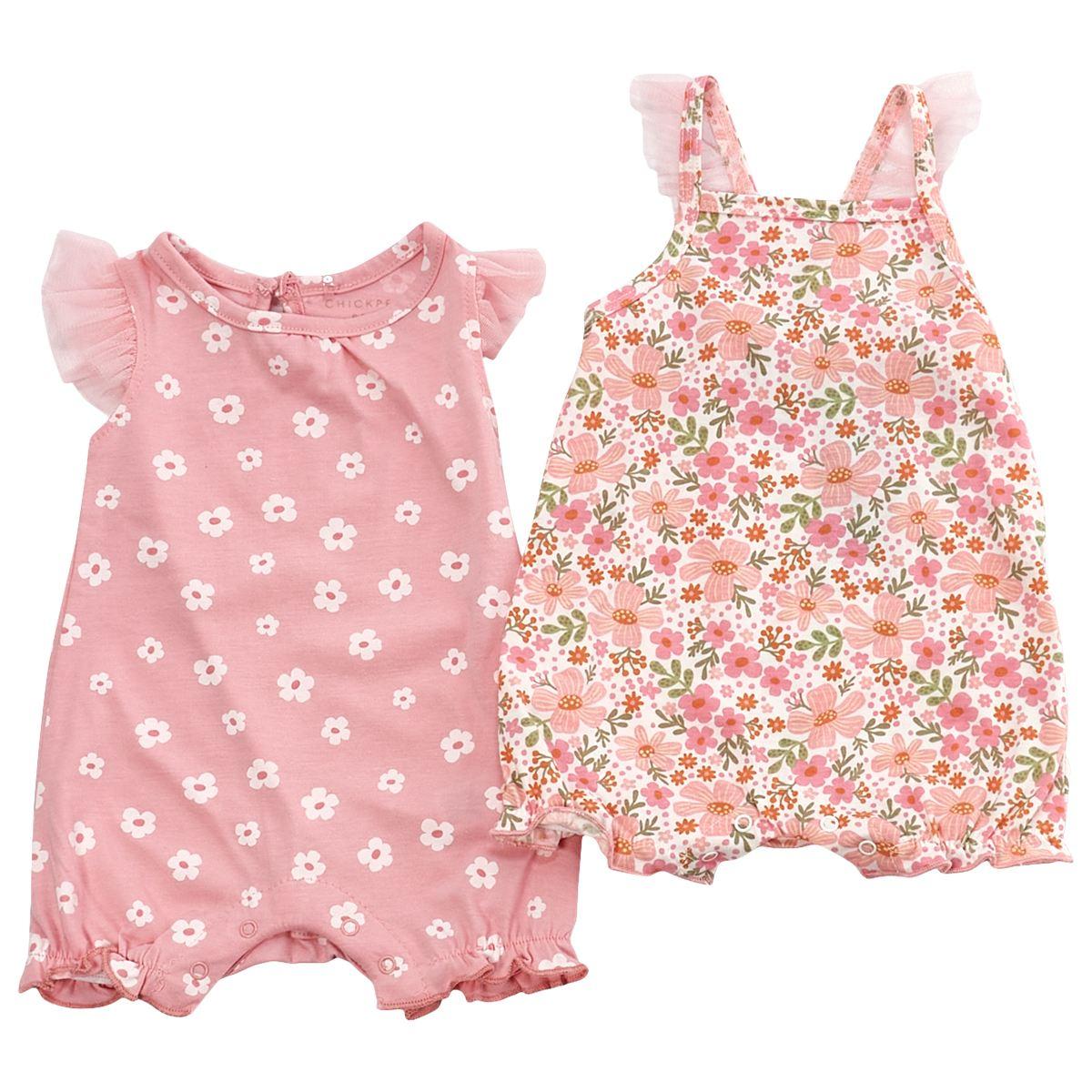 Click here for Baby Girl (NB-9M) Chick Pea(R) 2pk. Infant Rompers prices