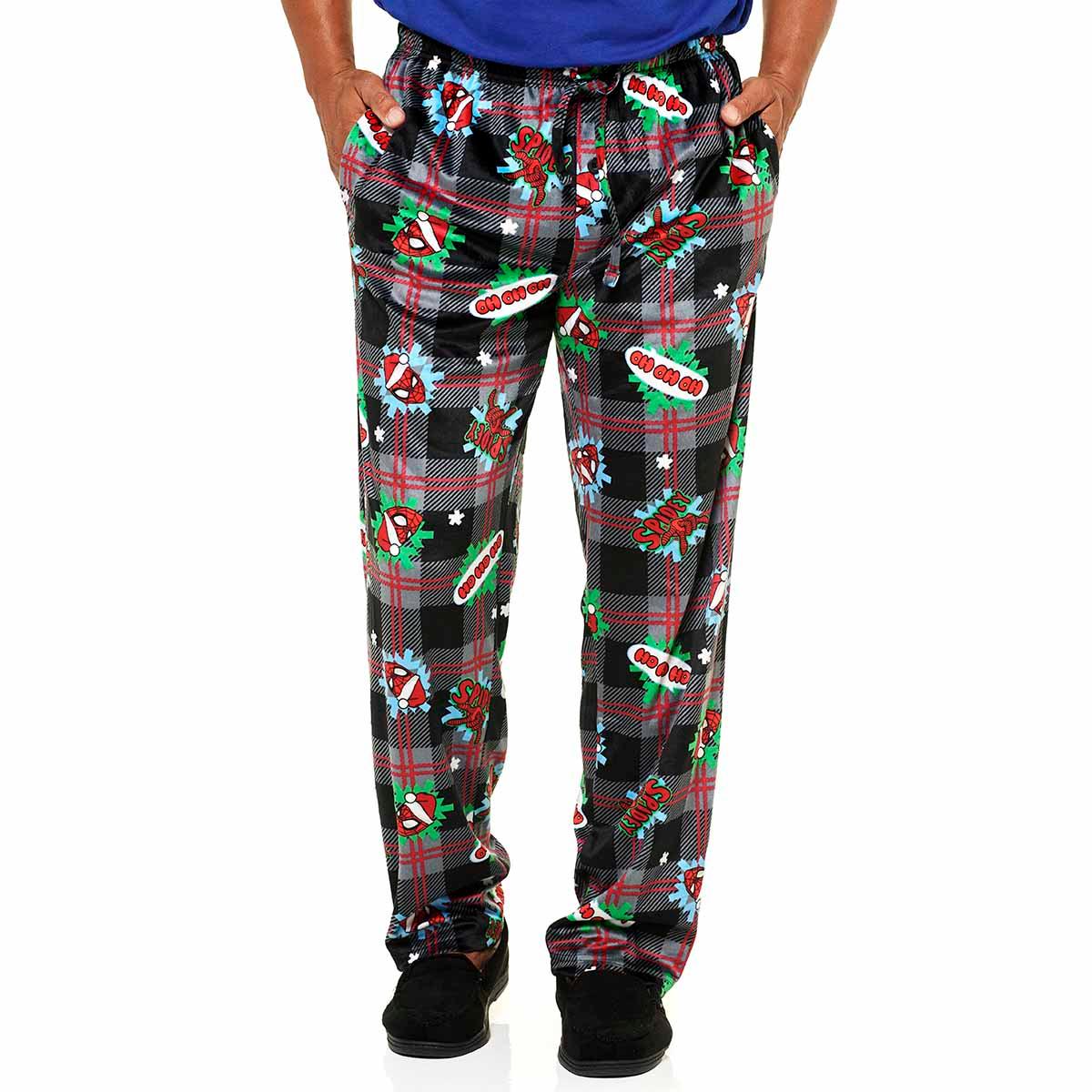 Click here for Mens Marvel Spider-Man Festive Plaid Pajama Pants prices