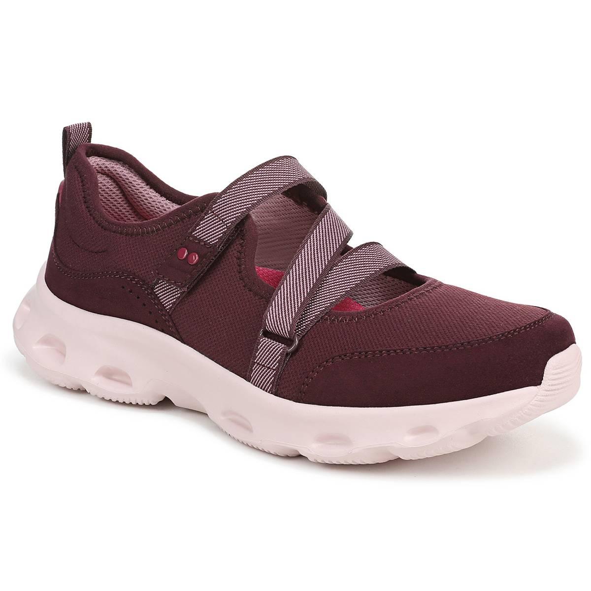 Ryka Womens Activfoam Mary Jane Walking Sneakers - Purple Fig Mesh Fabric