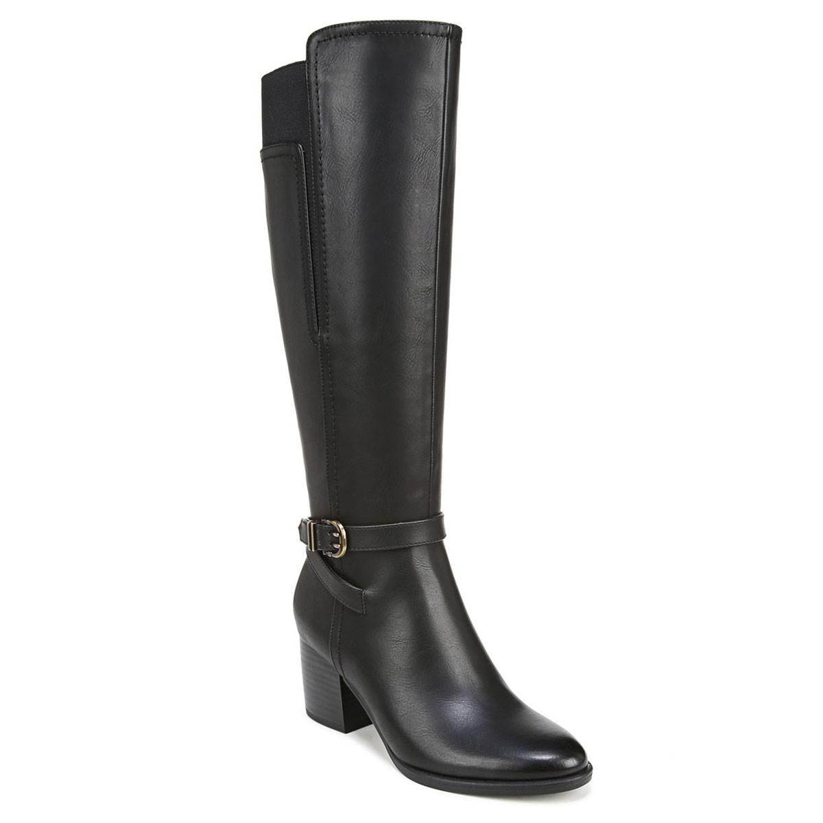 Soul Naturalizer Uptown Extra Wide Calf Knee High Block-Heel Boots - Black Faux Leather