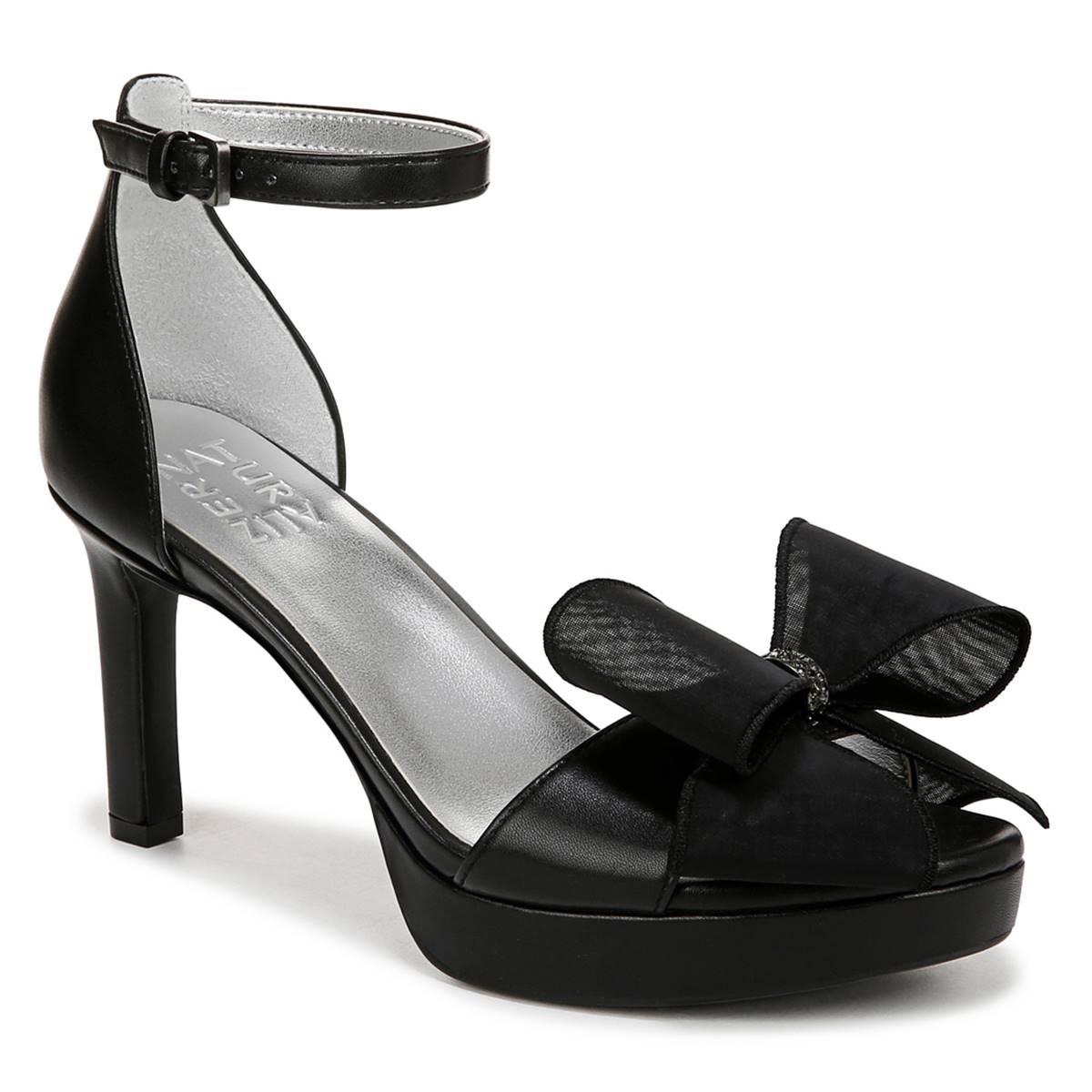 Naturalizer Womens Always Evening Dress Sandals - Black Faux Leather