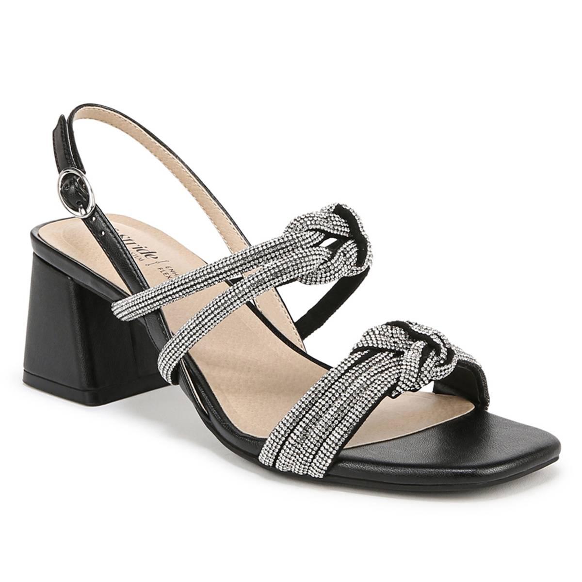 LifeStride Womens Celeste Angled Block Heel Square Open Toe Dress Slingbacks - Taupe