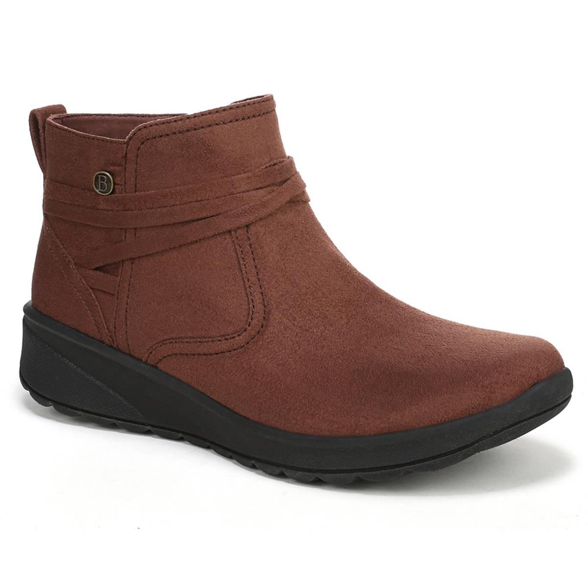 LifeStride Womens Guest Washable Round Toe Booties - Cappuccino Tan Microfiber