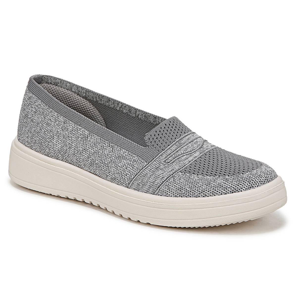 LifeStride Womens Valley Washable Penny Platform Loafers - Black/Black Stretch Knit Fabric