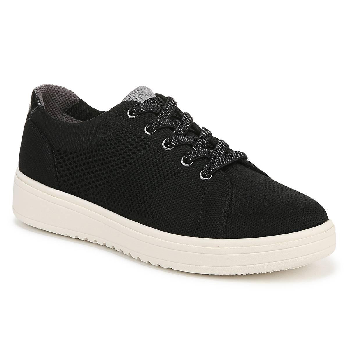 LifeStride Womens Vip Washable Court Inspired Lace Up Platform Sneakers - Eggnog Knit Fabric