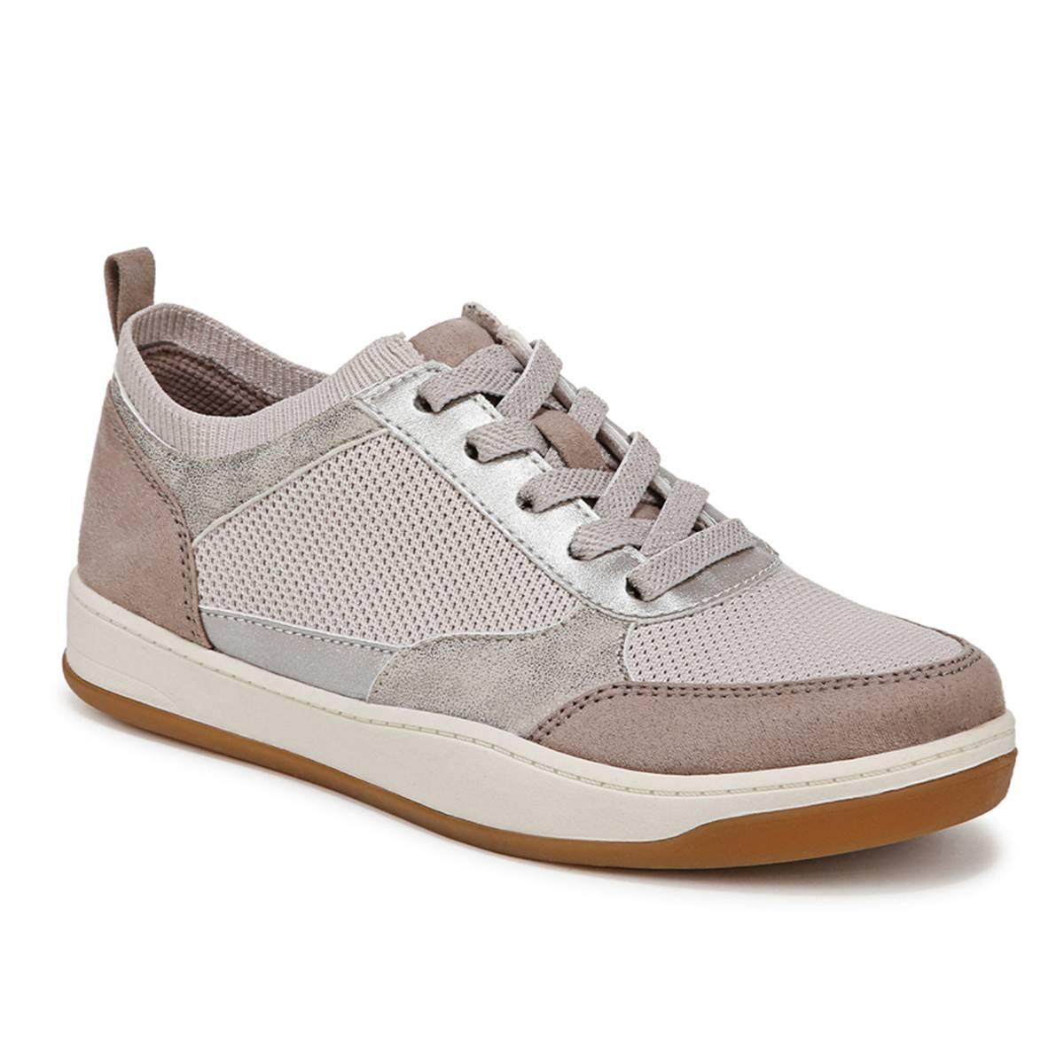 LifeStride Womens Dynamic Washable Platform Slip On Sneakers - Sand Knit Fabric/Microsuede