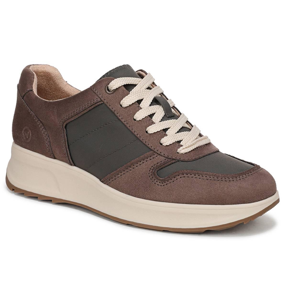 LifeStride Womens Revival Platform Lace Up Sneakers - Dover Tan Microsuede