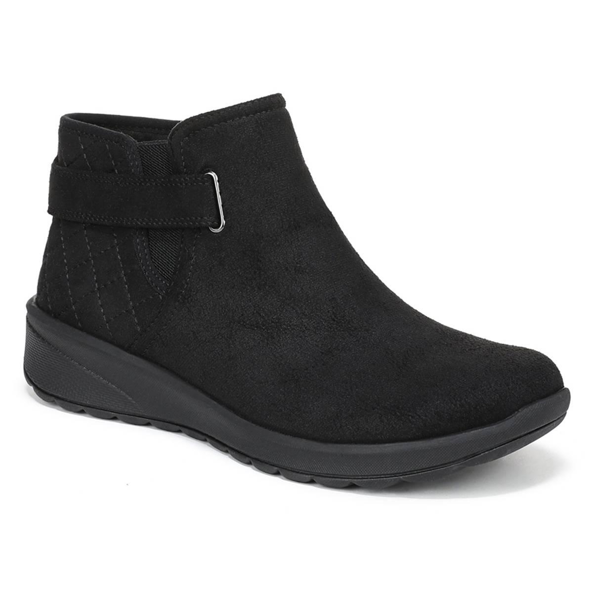LifeStride Womens Gaze Washable Zipper Short Booties - Army Green Microfiber