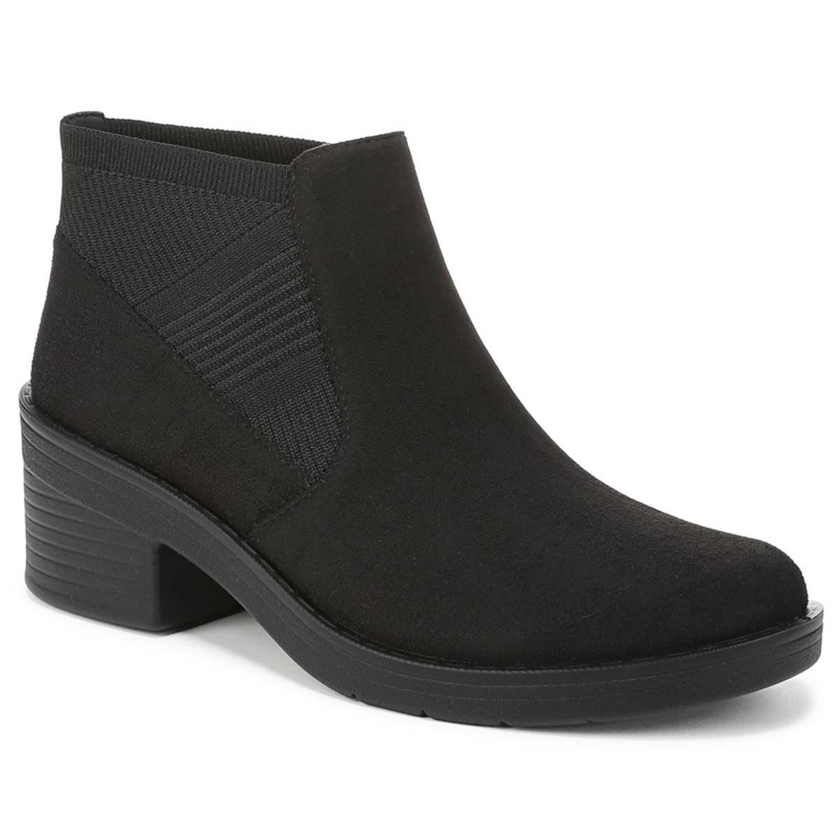 LifeStride Womens Outlook Washable Knit Short Booties - Smoke Gray Microfiber