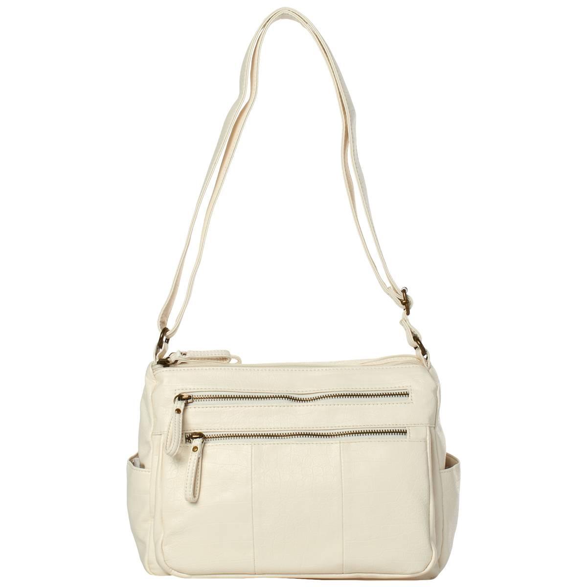 Click here for Bueno Waxy Croc Double Top Zip Hobo prices