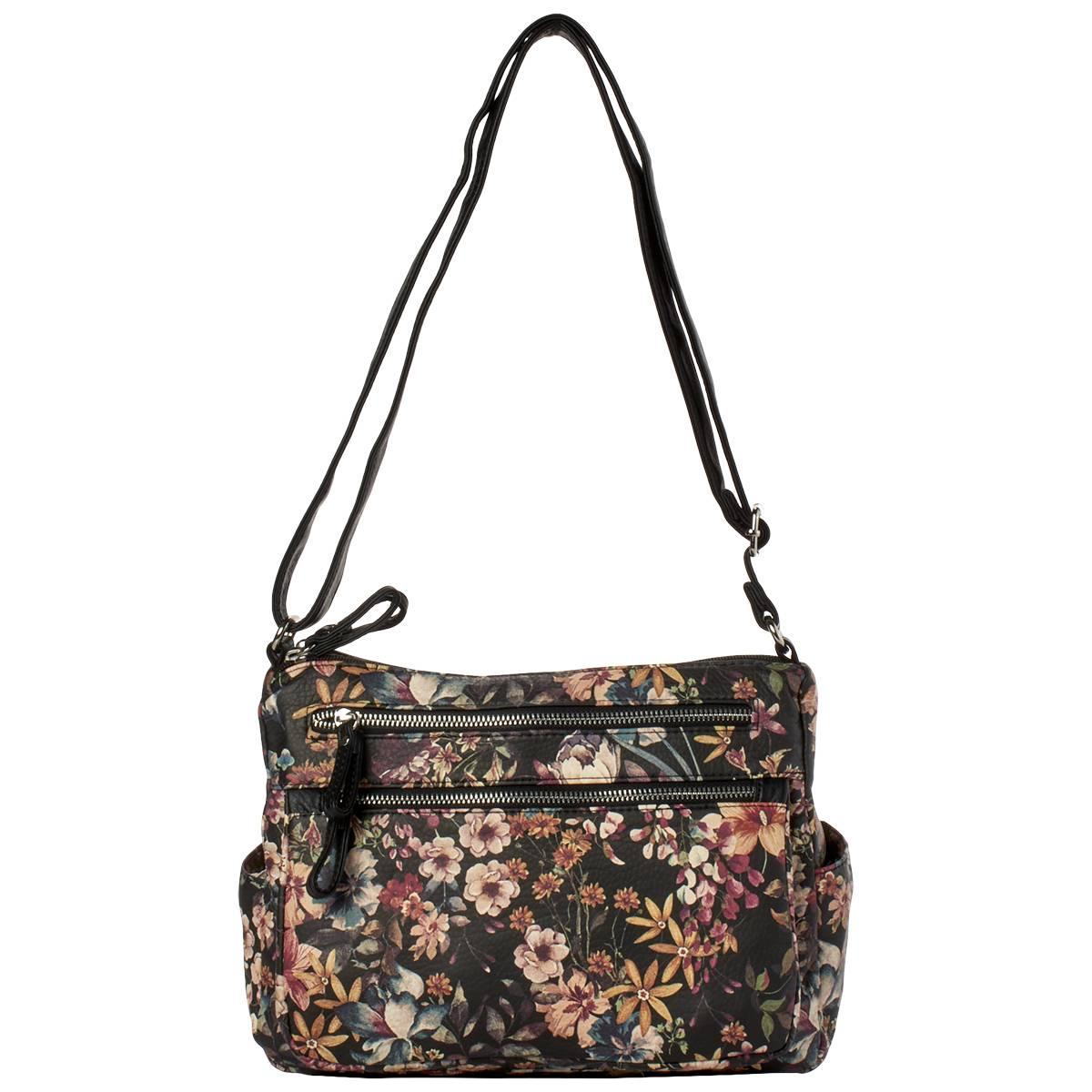 Click here for Bueno Multi Zip Camera Washed Hobo - Black Floral prices