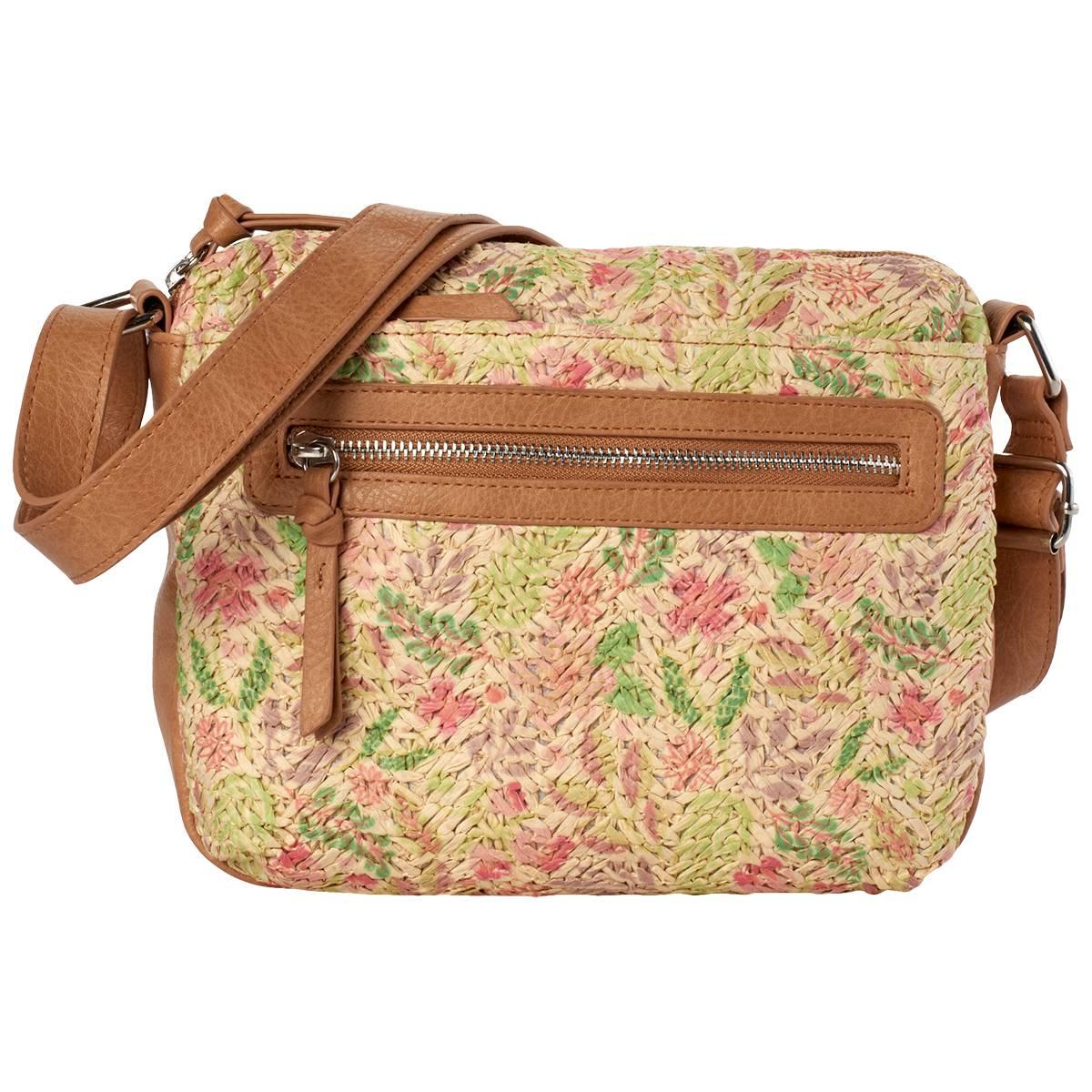 Click here for Bueno Floral Staw Top Zip Crossbody  Minibag prices