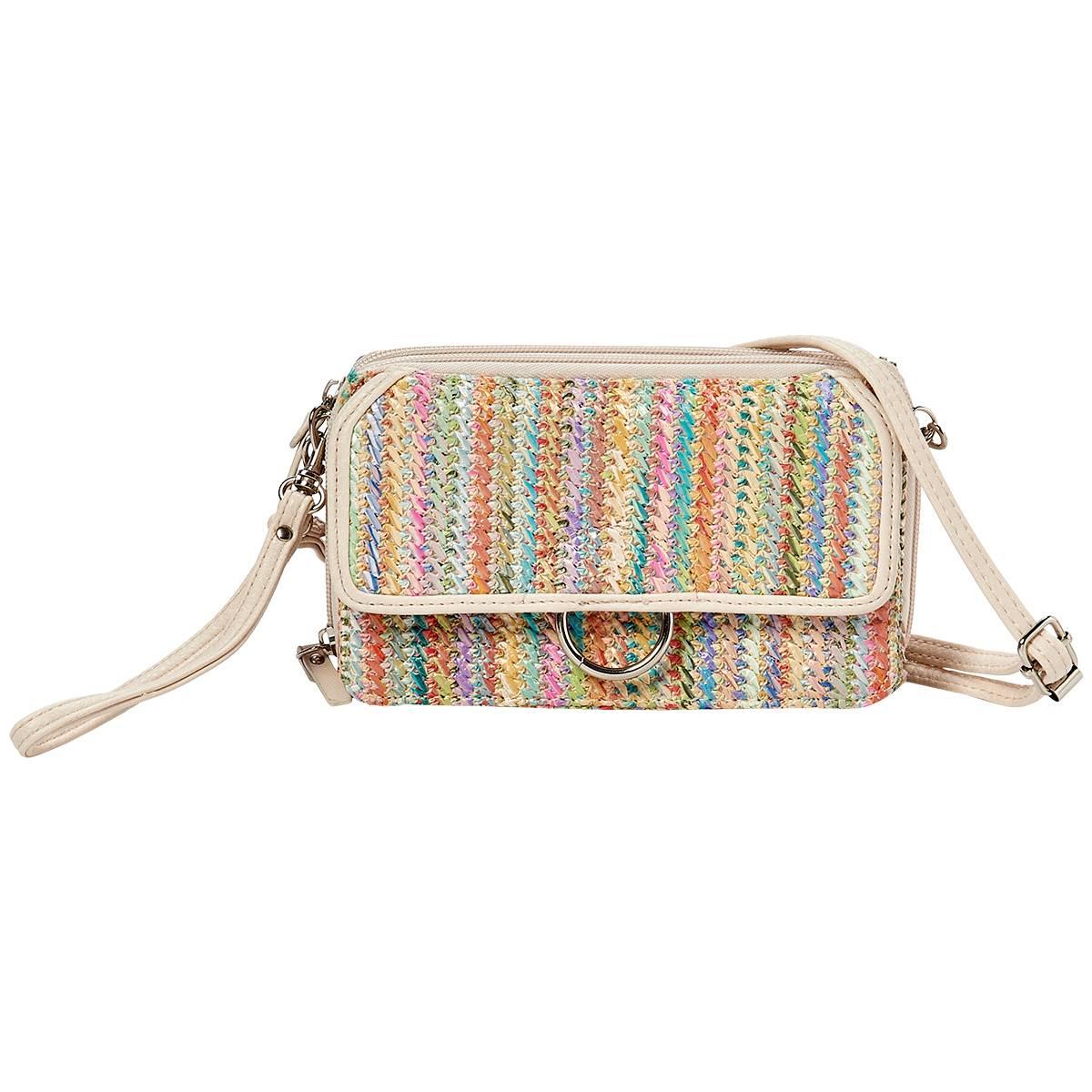 Click here for Womens Bueno Striped Straw Crossbody Wallet prices