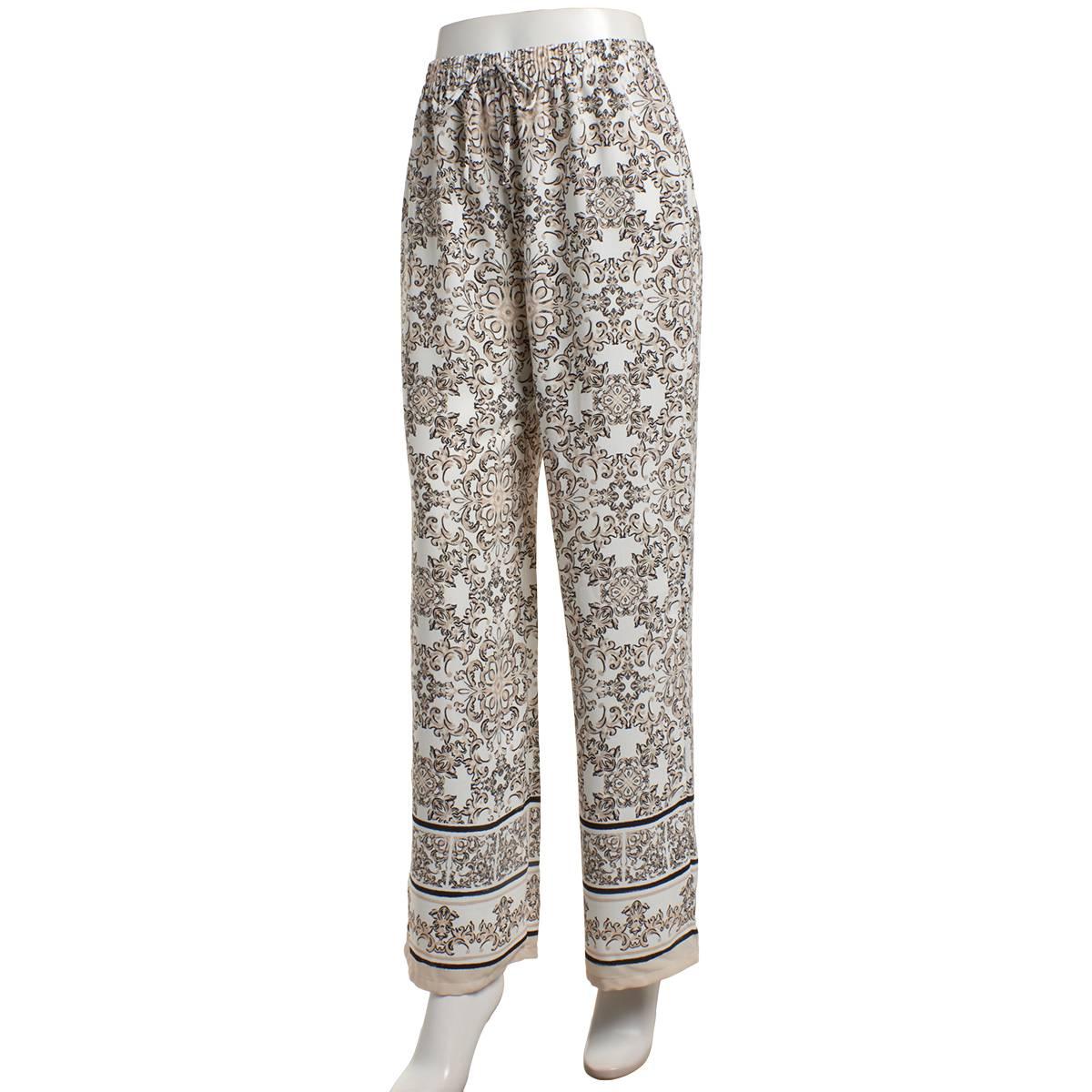Juniors A. Byer Border Print Pull On Wide Leg Pants