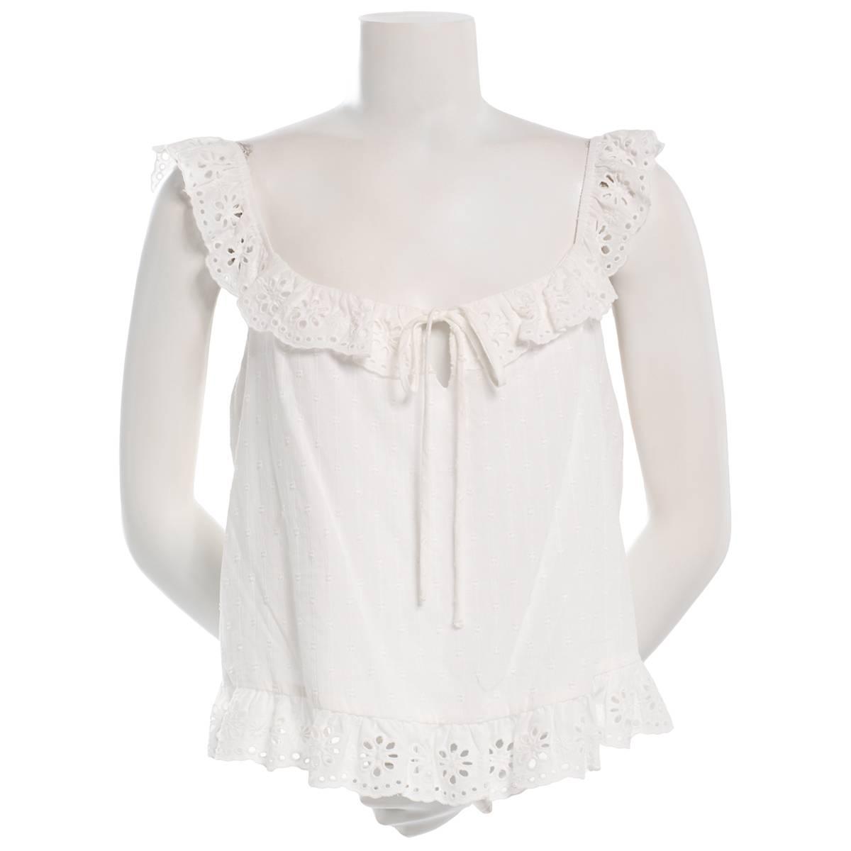 Click here for Juniors A. Byer Pin Dot Ruffle Eyelet Tank Top prices