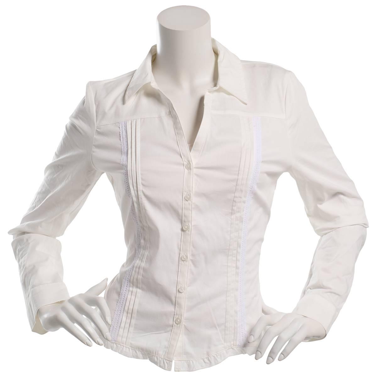 Bcx Juniors Poplin Collared Button-Up Shirt - Off White