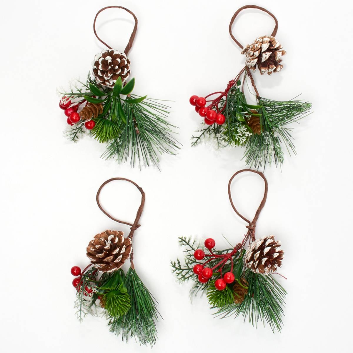 Click here for Frosted Pine Cone Napkin Ring - Set Of 4 prices