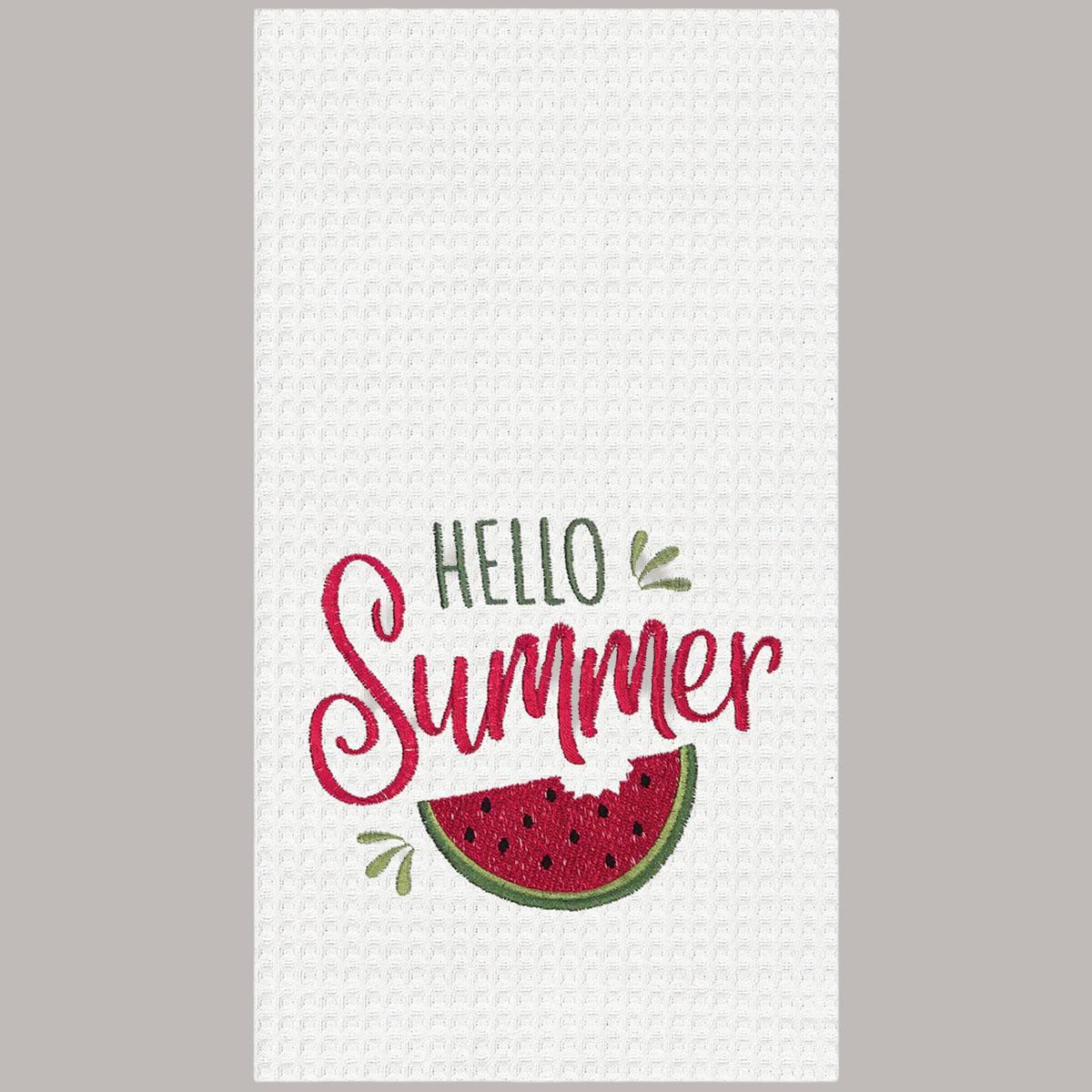 Click here for Hello Summer Watermelon Waffle Weave Kitchen Towel prices