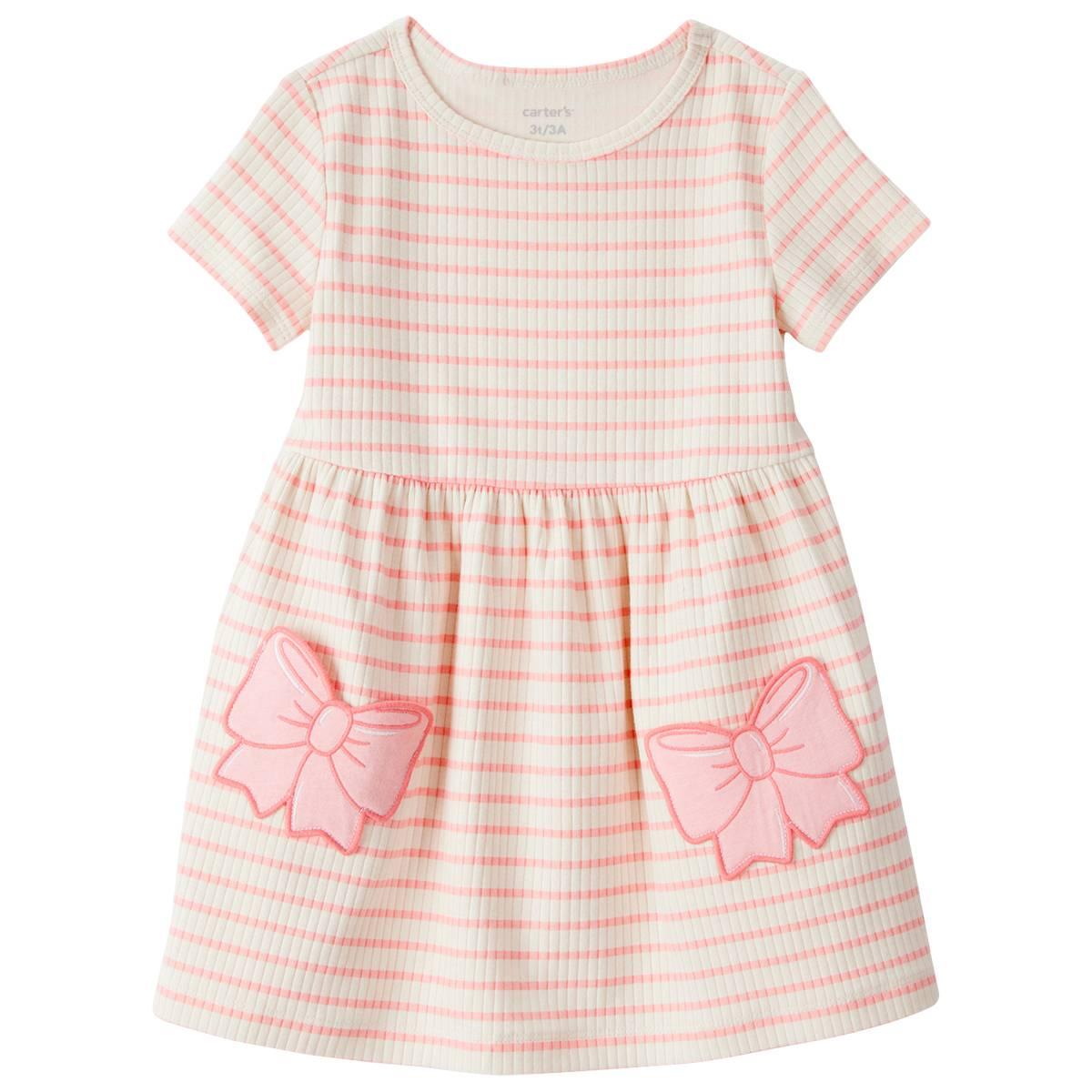 Click here for Toddler Girl Carters(R) Short Sleeve Stripe Bow Po... prices