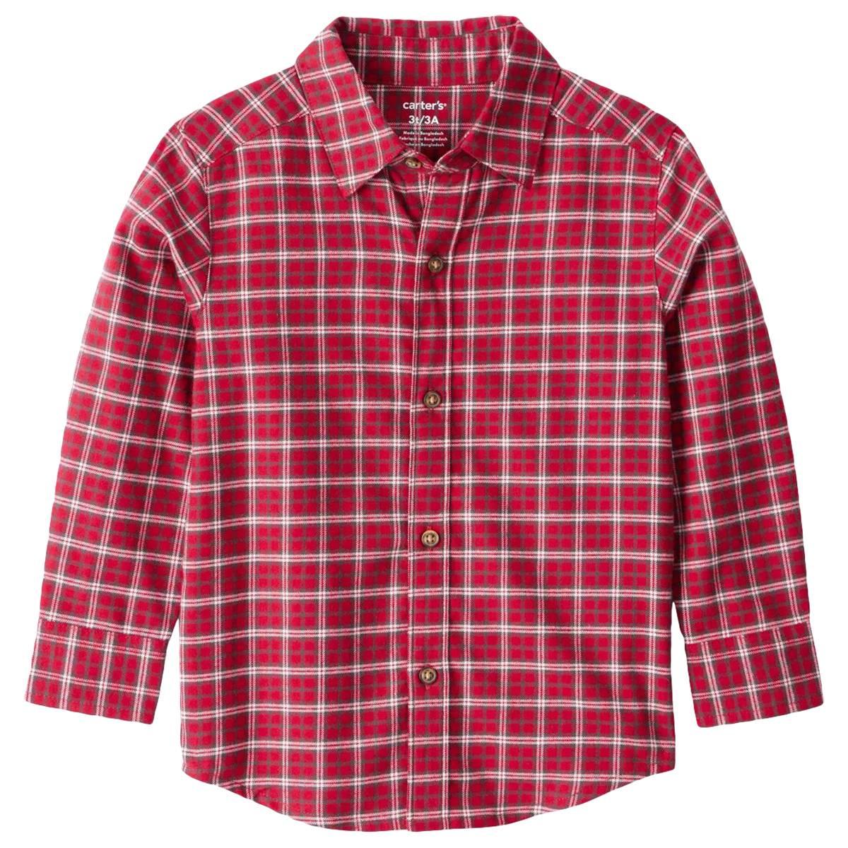 Click here for Toddler Boy Carters(R) Plaid Long Sleeve Shirt prices