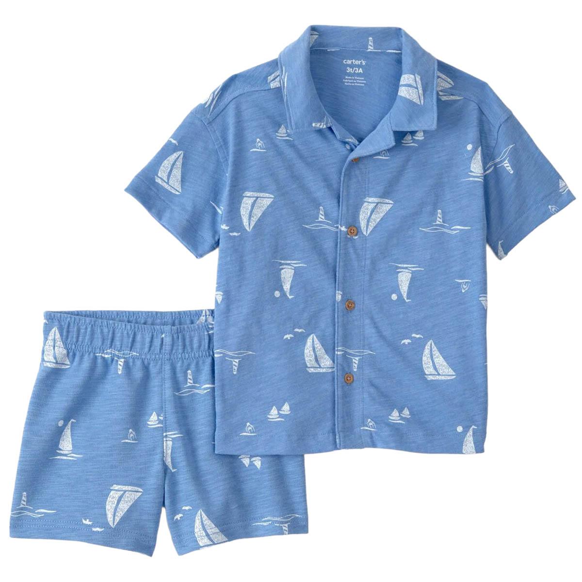 Click here for Toddler Boy Carters(R) Sail Boat Polo & Short Set prices