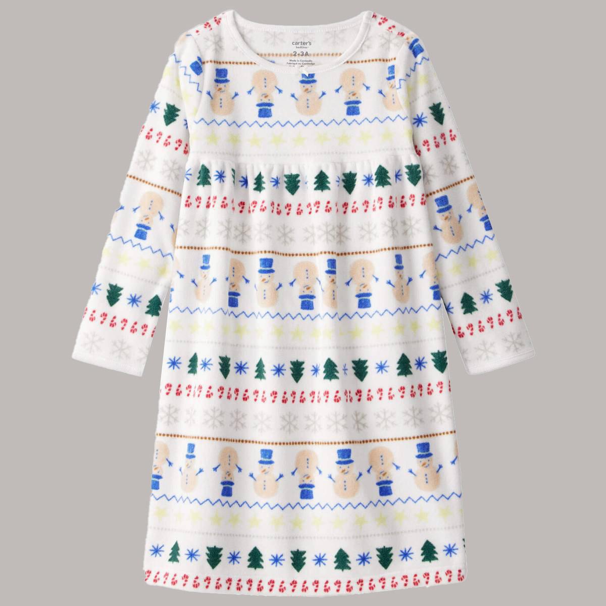 Click here for Girls Carters Snowman Fair Isle Loose Fit Fleece N... prices