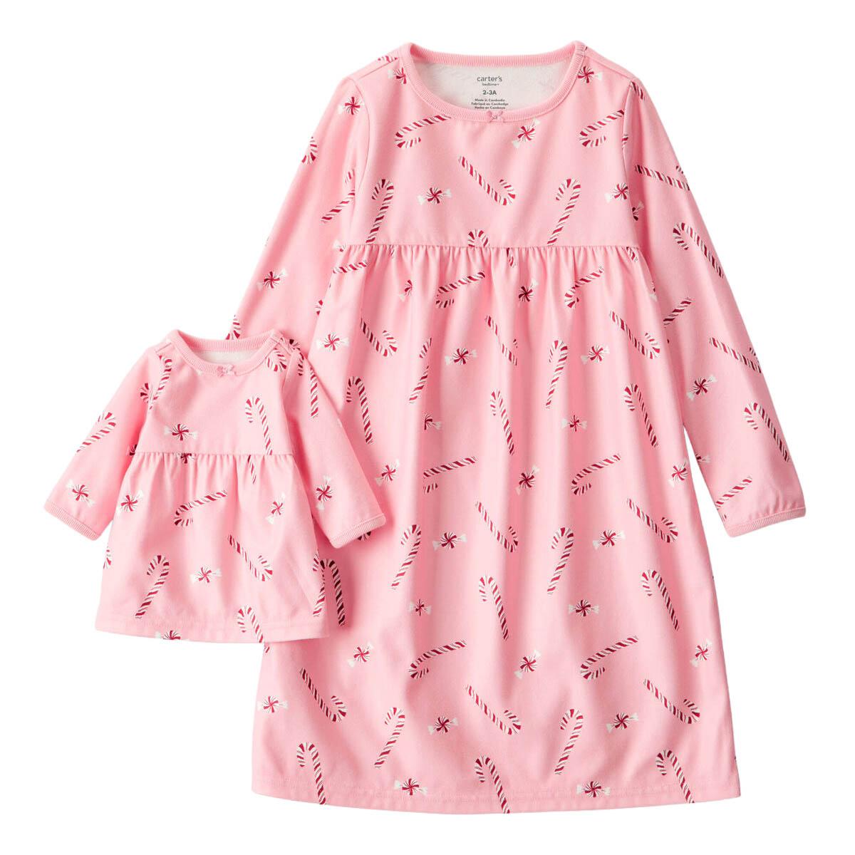 Click here for Girls Carters(R) Candy Cane Fleece Nightgown w/ Do... prices