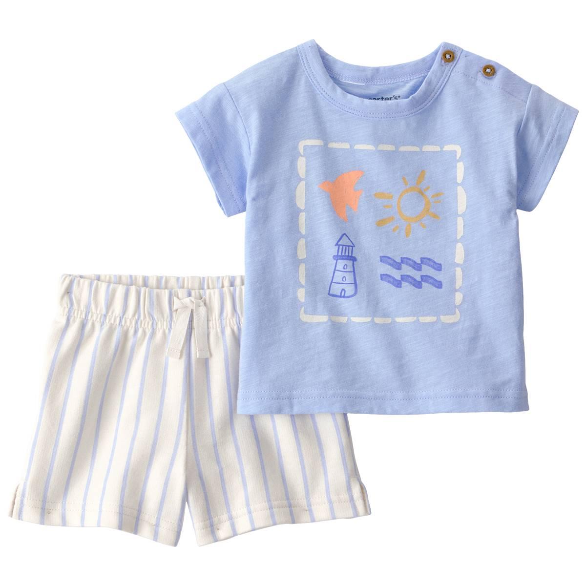 Click here for Baby Boy (NB-9M) Carters(R) Lighthouse Stripe Shor... prices