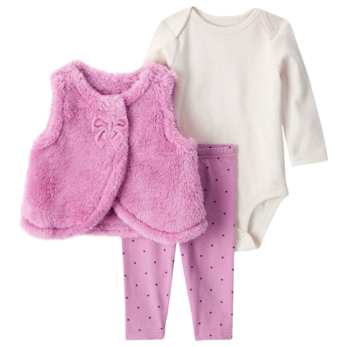Click here for Baby Girl (3-24M) Carters(R) 3pc. Sherpa Wrap Vest... prices