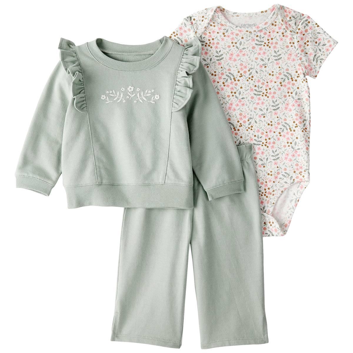 Click here for Baby Girl (3-24M) Carters(R) 3pc. Floral Bodysuit... prices