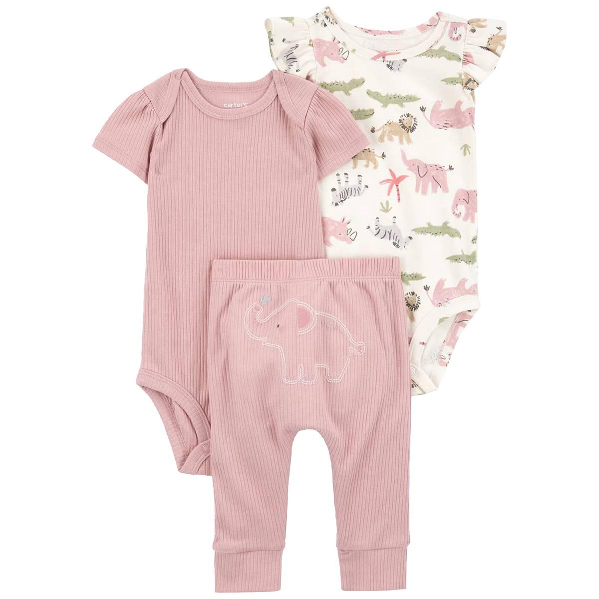 Click here for Baby Girl (NB-24M) Carters(R) 3pc. Safari/Solid Bo... prices