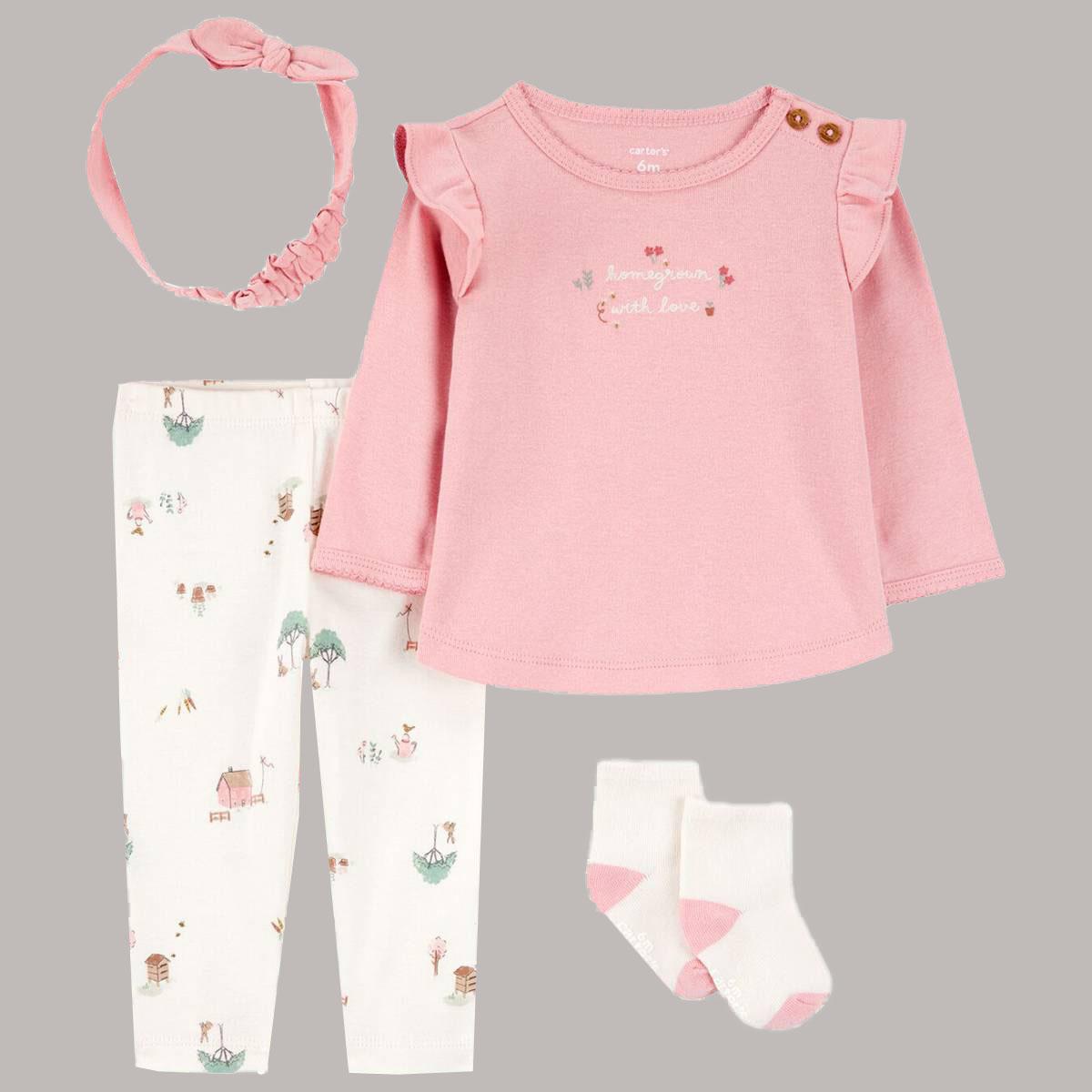 Click here for Baby Girl (NB-12M) Carters(R) 4pc. Home Grown Flor... prices
