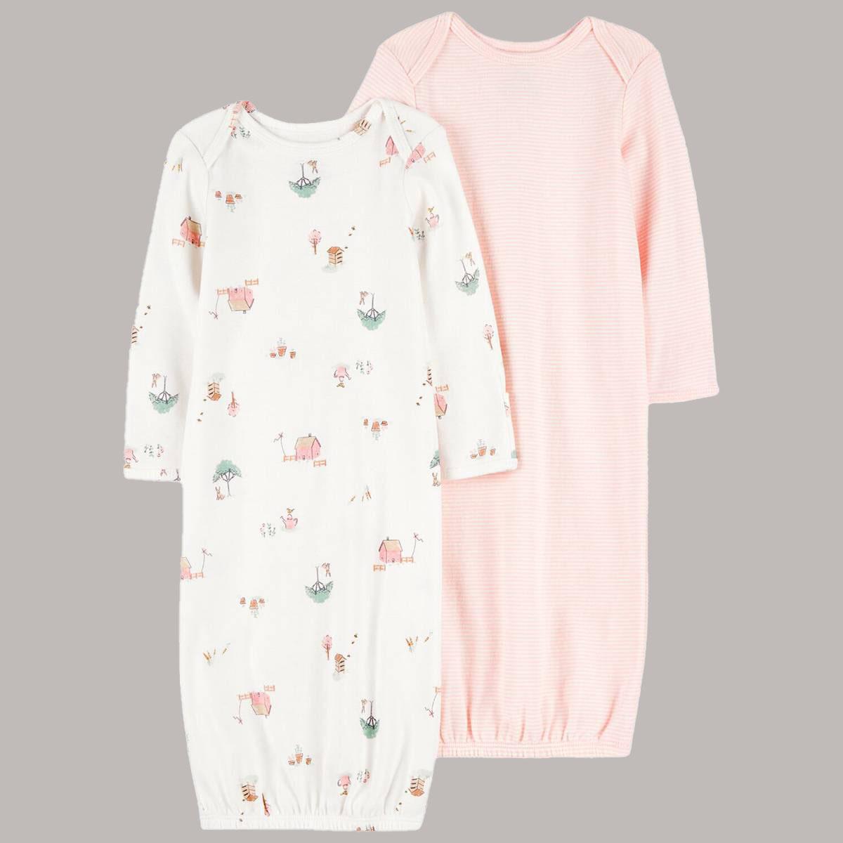 Carters Baby Girls Cotton Sleeper Gowns  2 Pack - Pink