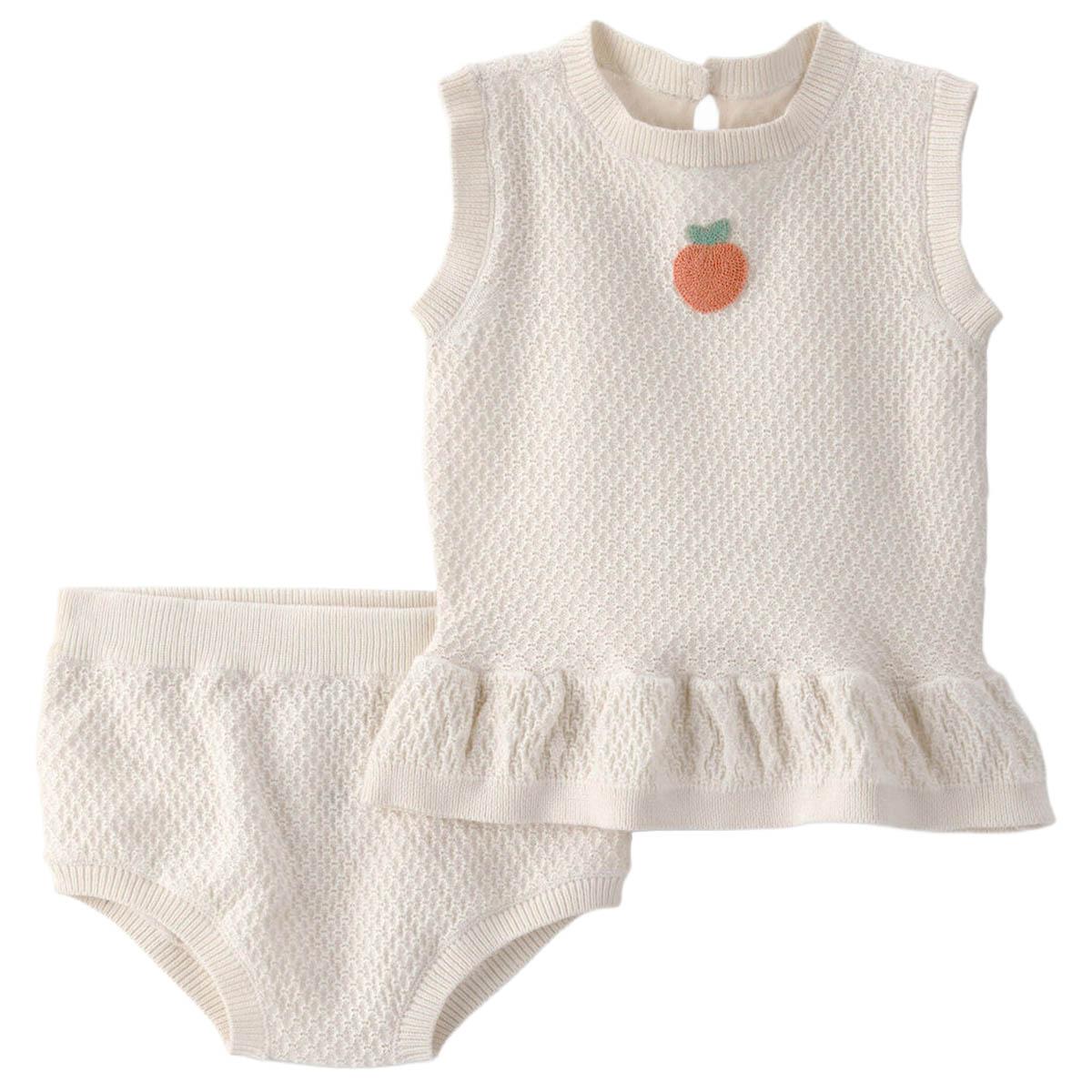 Click here for Baby Girl (NB-12M) Carters Peach App Crochet Top/S... prices