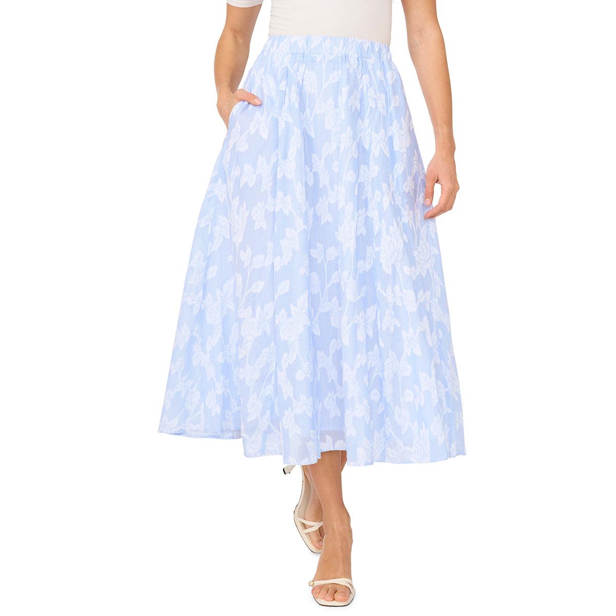 Click here for Womens Cece Pull On Floral Stripe Embroidered Midi... prices
