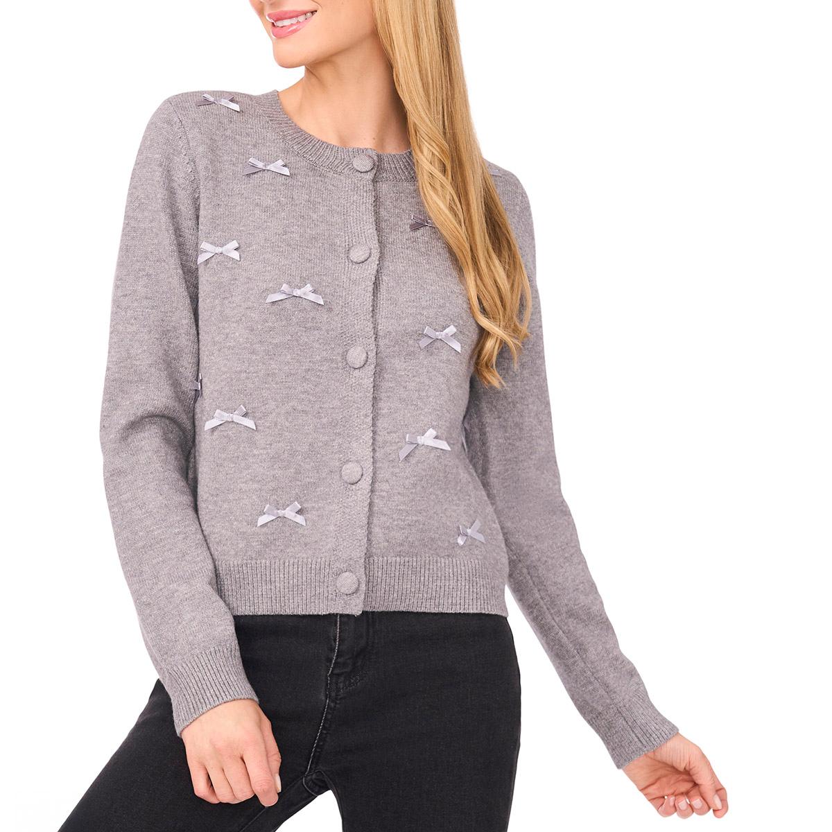Click here for Womens Cece Long Sleeve Ribbon Bow Button Front Ca... prices