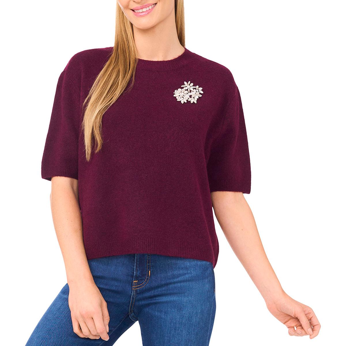 Click here for Womens Cece Elbow Dolman Sleeve Gem Embellishment... prices