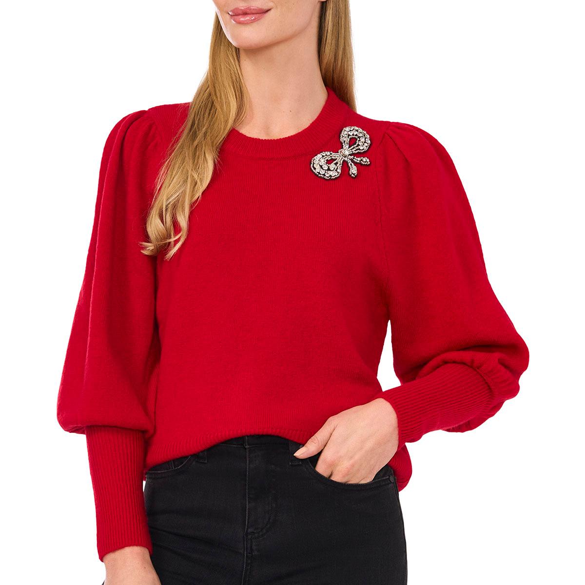 Click here for Womens Cece Bishop Sleeve Bow Embellishment Sweate... prices